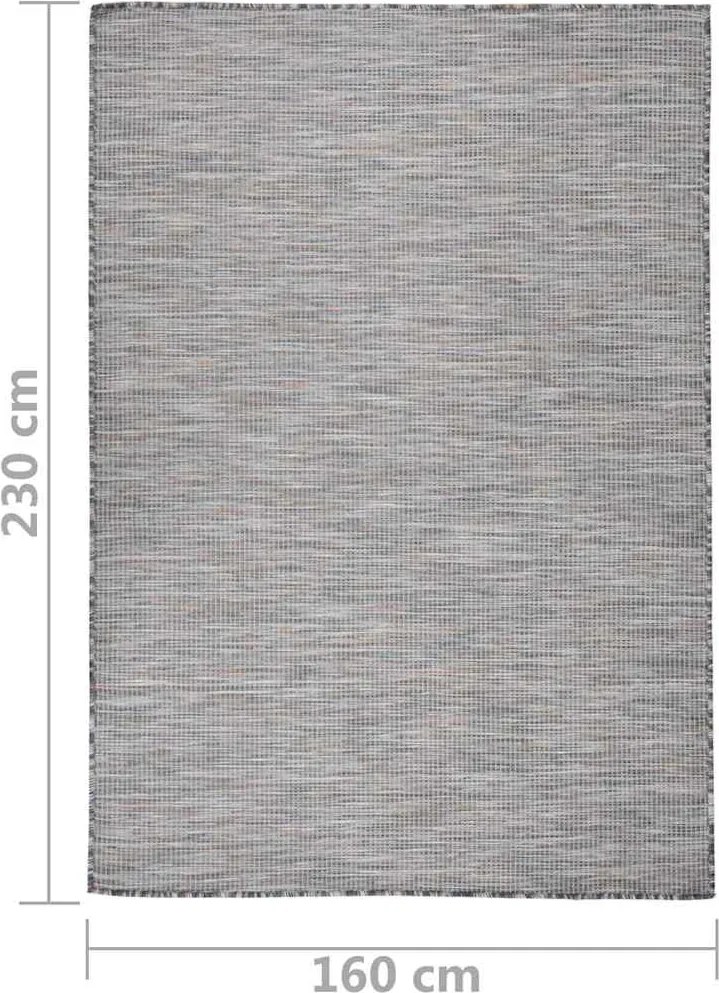 Venkovní hladce tkaný koberec 160x230 cm hnědý a modrý 340818