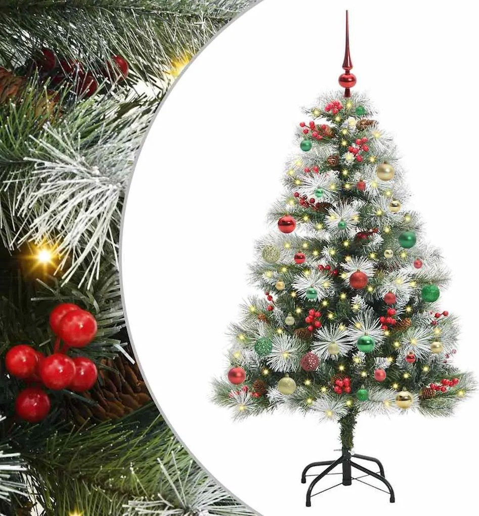 Umělý vánoční stromeček Zelená a bílá 150 cm PVC, kov a plast 3395178