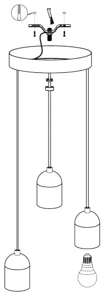 Eglo 95523 - Lustr SILVARES 3xE27/60W/230V