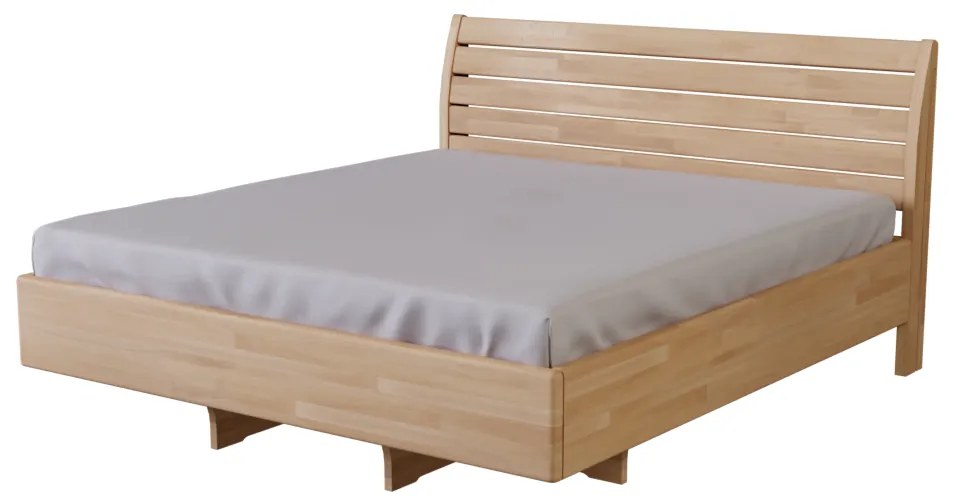 Masivní postel GEMINI - Solwo Design Dřevo a odstín oleje: BUK Cink - Olejování přírodní, Rozměr spací plochy: 140x200