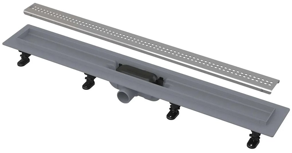Alca - Sprchový žlab Simple 55 cm, s okrajem pro perforovaný rošt, včetně roštu, nerez mat APZ9-550M