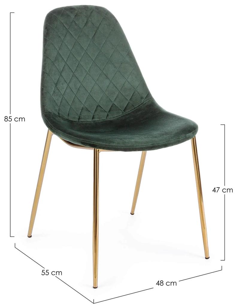 Židle terry velvet zelená MUZZA