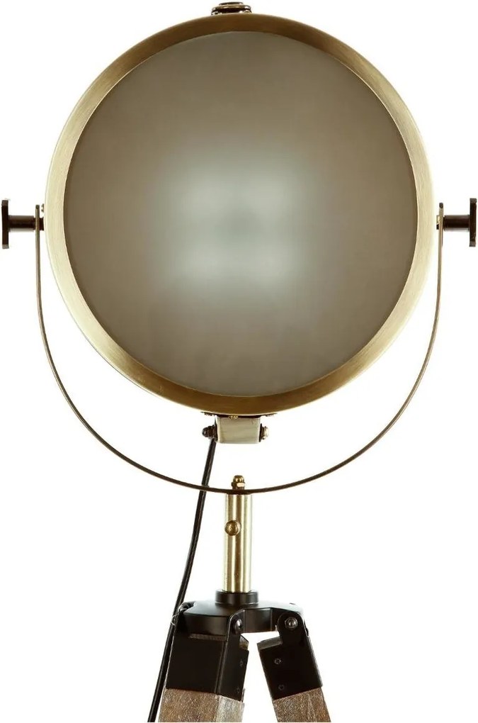 Podlahová lampa trojnožka hnědá, industriální, ve tvaru reflektoru,
