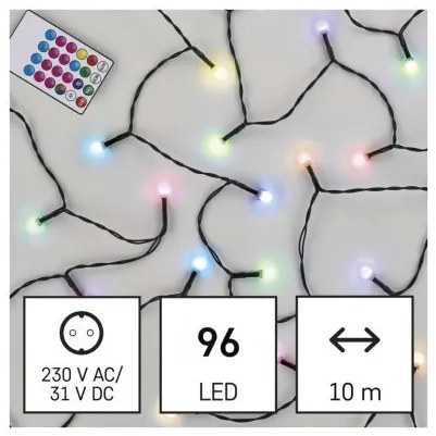 Světelný LED řetěz Cherry  s příslušenstvím 10 m barevný