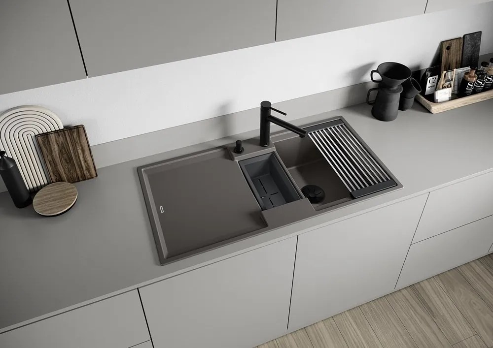 Blanco Adira 6 S, silgranitový dřez 1000x500x200 mm, 1,5-komorový, tartufo, BLA-527607