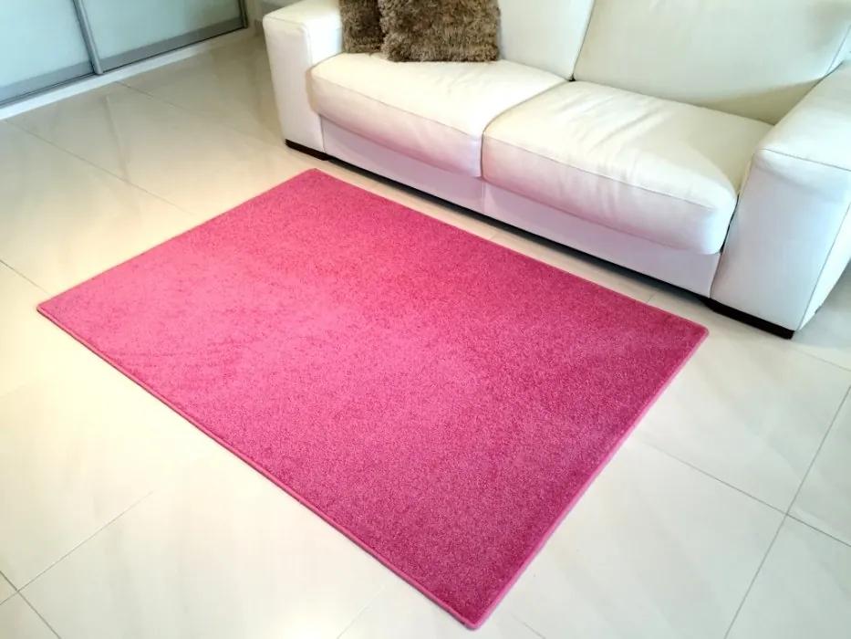 Kusový růžový koberec Eton 1 m2 bez obšití