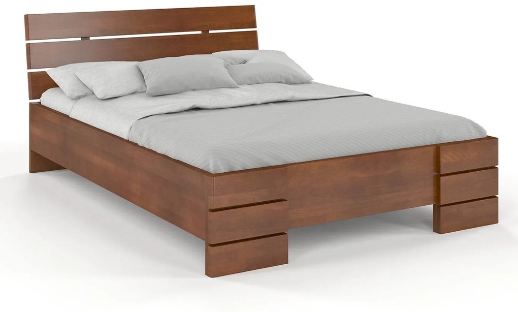 Buková postel s úložným prostorem - Sandemo   , Buk přírodní, 160x200 cm