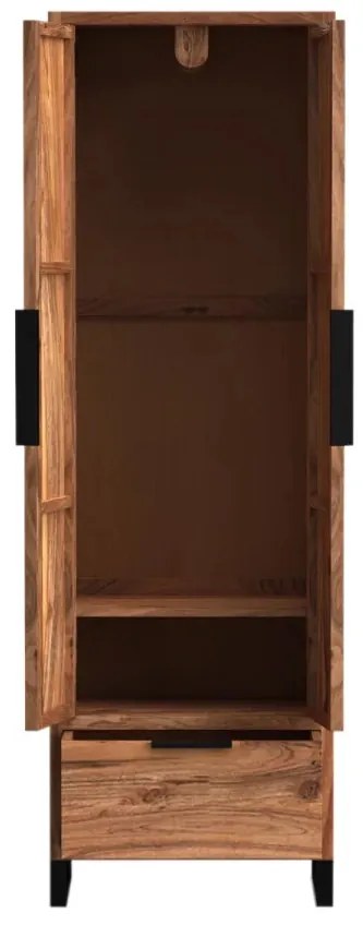 furniture-nabytek.cz - Masivní šatní skříň Sidora z akácie, lakovaná, hnědá