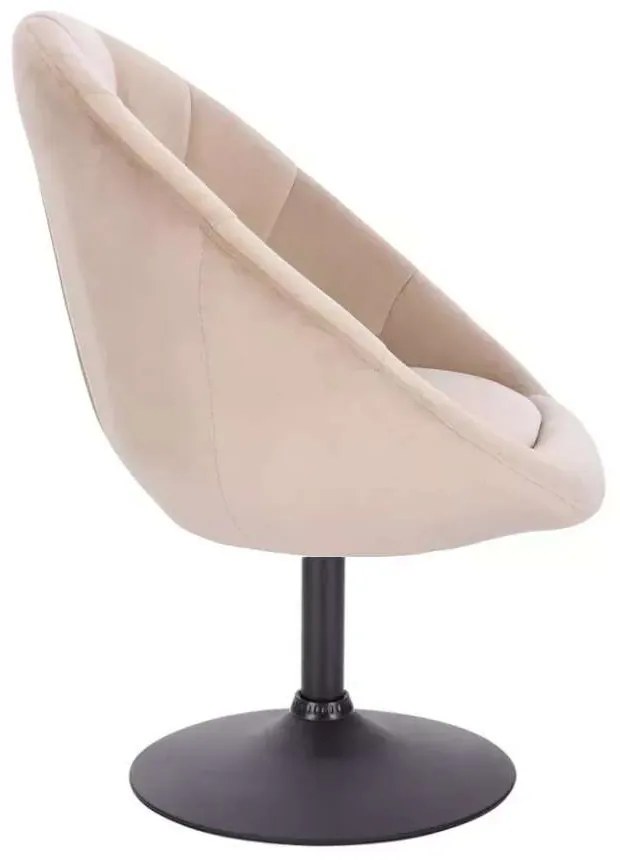 LuxuryForm DESIGN Otočné křeslo VERA VELUR na černém talíři - latte