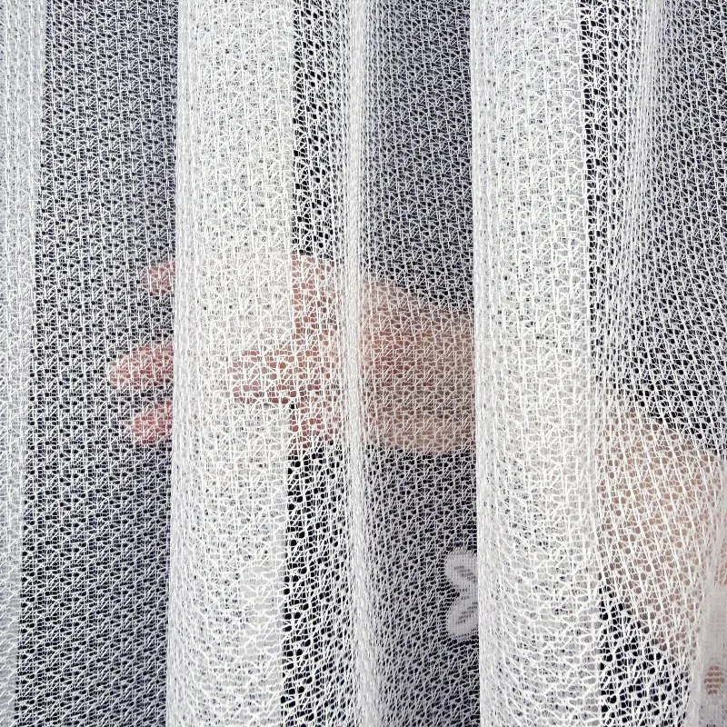 Žakárová jemná záclona bílá metráž Ervi 132027