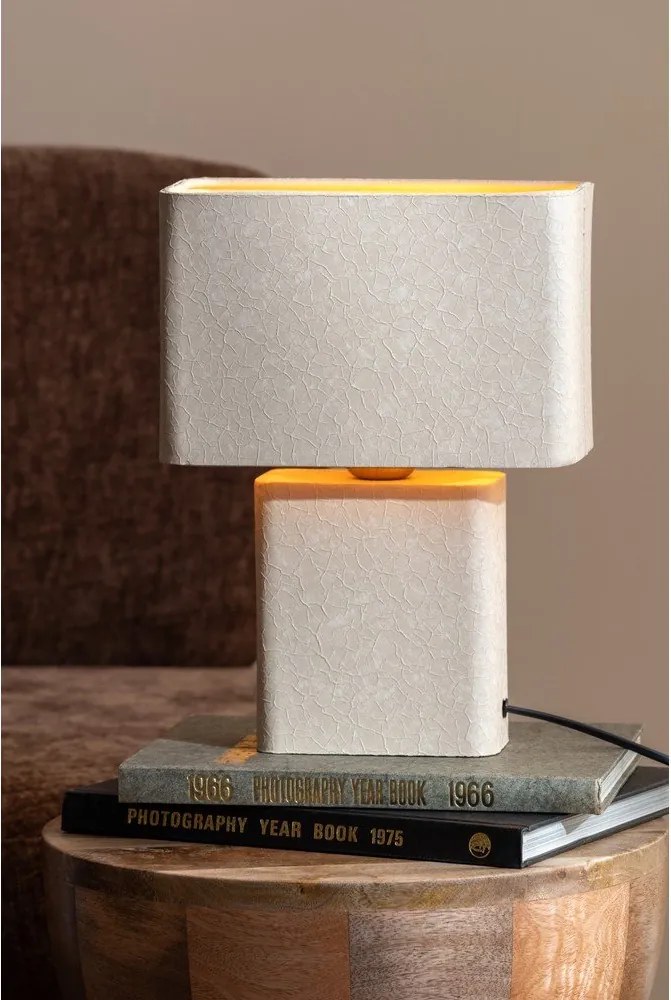 Béžová kovová stolní lampa (výška 33 cm) Boaz Recto – Leitmotiv