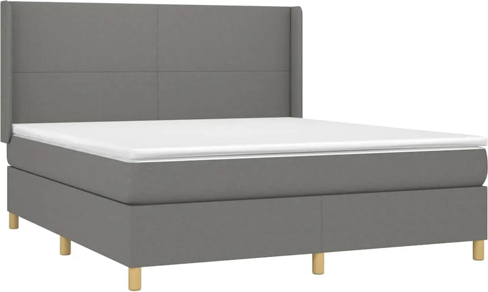 Box spring postel s matrací tmavě šedá 180x200 cm textil 3131850