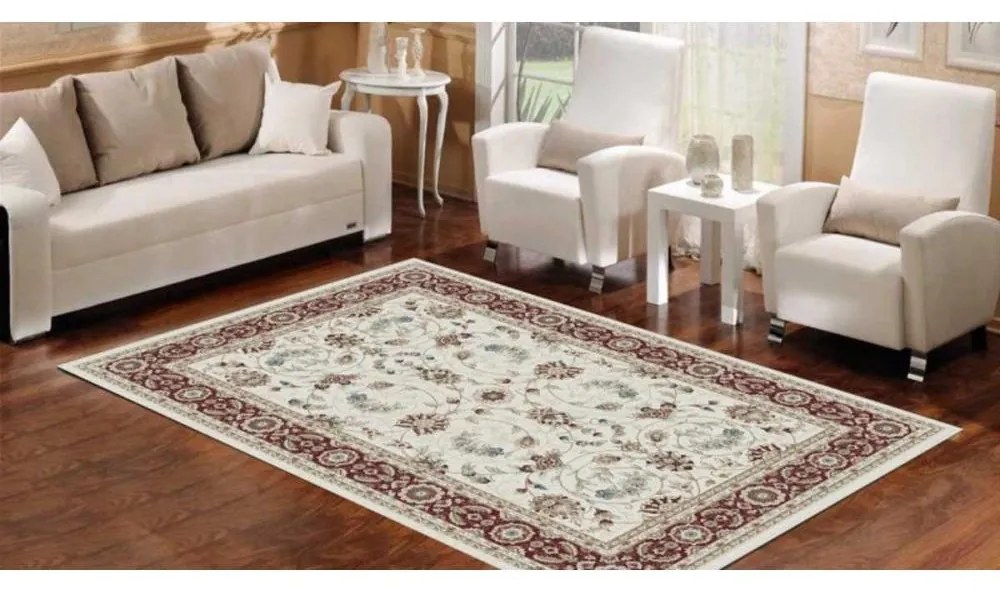 Kusový koberec klasický Fariba bíločervený 200x300cm