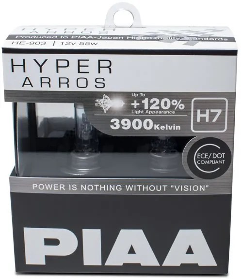 Autožárovka piaa hyper arros 3900k h7 - o 120 procent vyšší svítivost, zvýšený jas