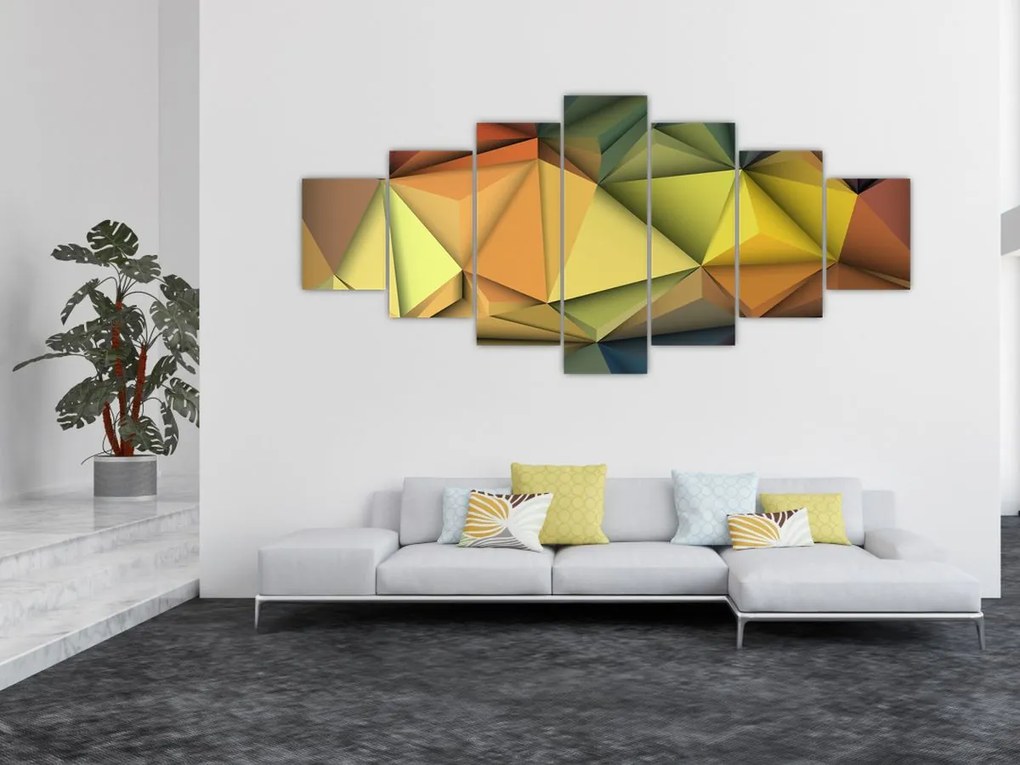 Obraz - Polygonální 3D abstrakce (210x100 cm)