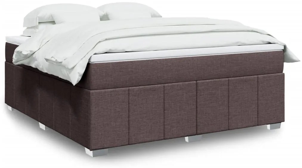 Box spring postel s matrací tmavě hnědá 180x200 cm textil 3285494