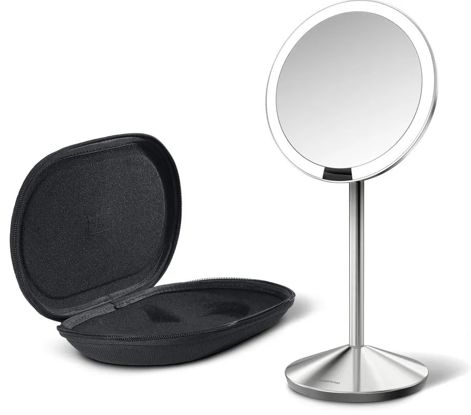 Kosmetické zvětšovací zrcadlo s osvětlením (10x) ø 12 cm Travel – simplehuman