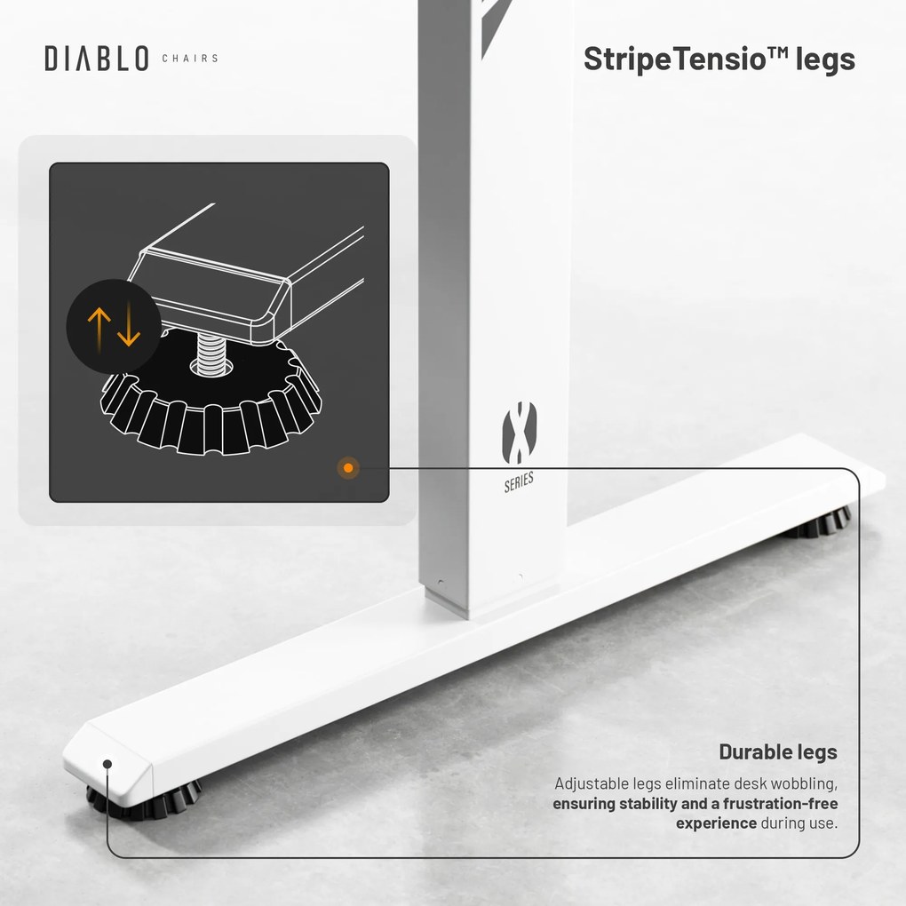 Výškově nastavitelný stůl 160 cm bílý: Diablo X-Tensio 1600