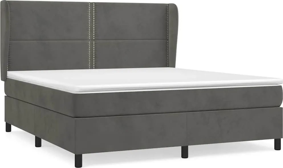 Box spring postel s matrací tmavě šedá 160x200 cm samet 3129160