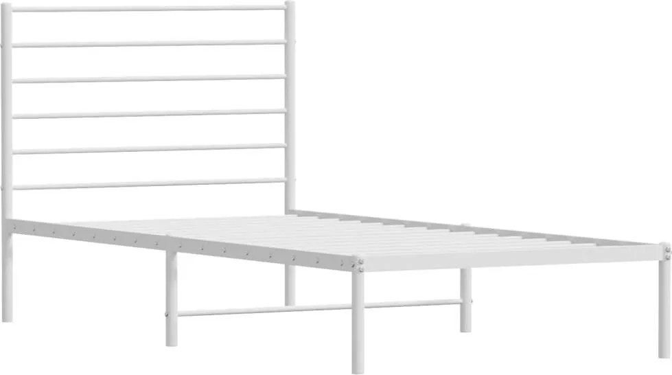 vidaXL Kovový rám postele s čelem 90 x 190 cm [352360] Barva: Bílá