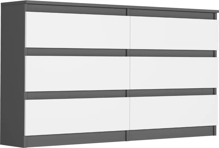 Komoda 140 CM Skříňka 6 Zásuvek Výrobce Pl R-140 Antracit MIX