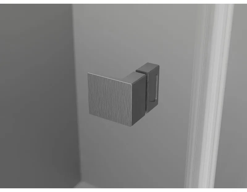 Mexen Lunar, půlkruhový výklopný sprchový kout 80 x 80 cm, 8mm čiré sklo, pistolově šedý kartáčovaný - 833-080L-080P-66-00