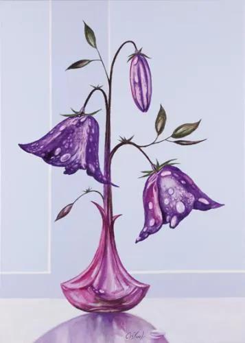 Orosená květina II - 50 x 70 cm