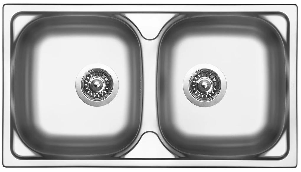 Nerezový dřez Sinks OKIO 780 DUO V 0,5mm matný