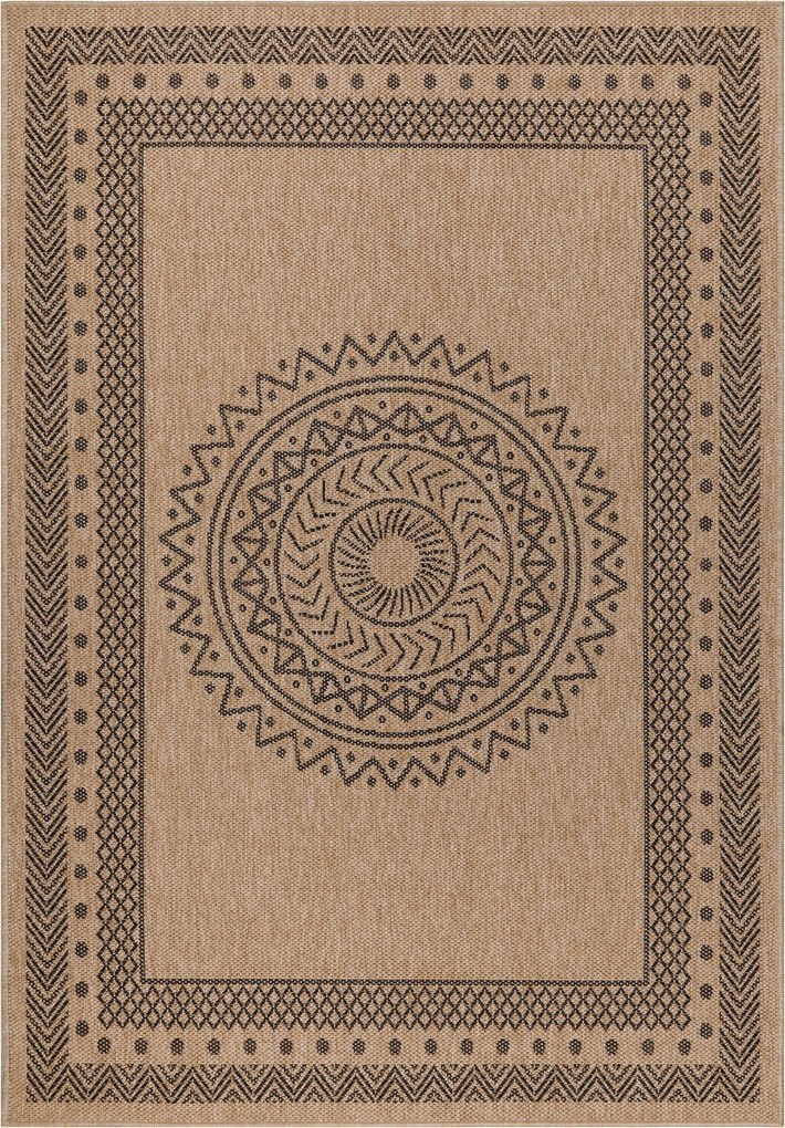 Ayyildiz, Kusový koberec Dhaka 8714 Black, 160x230, hnědá, chodba / předsíň