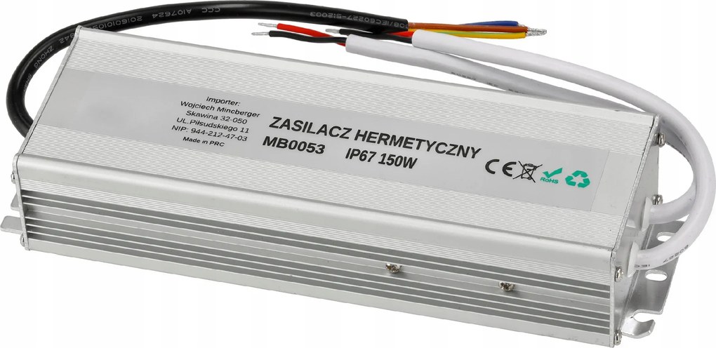 BERGE LED hermetický zdroj - 24V - 150W - 6,25A - IP67