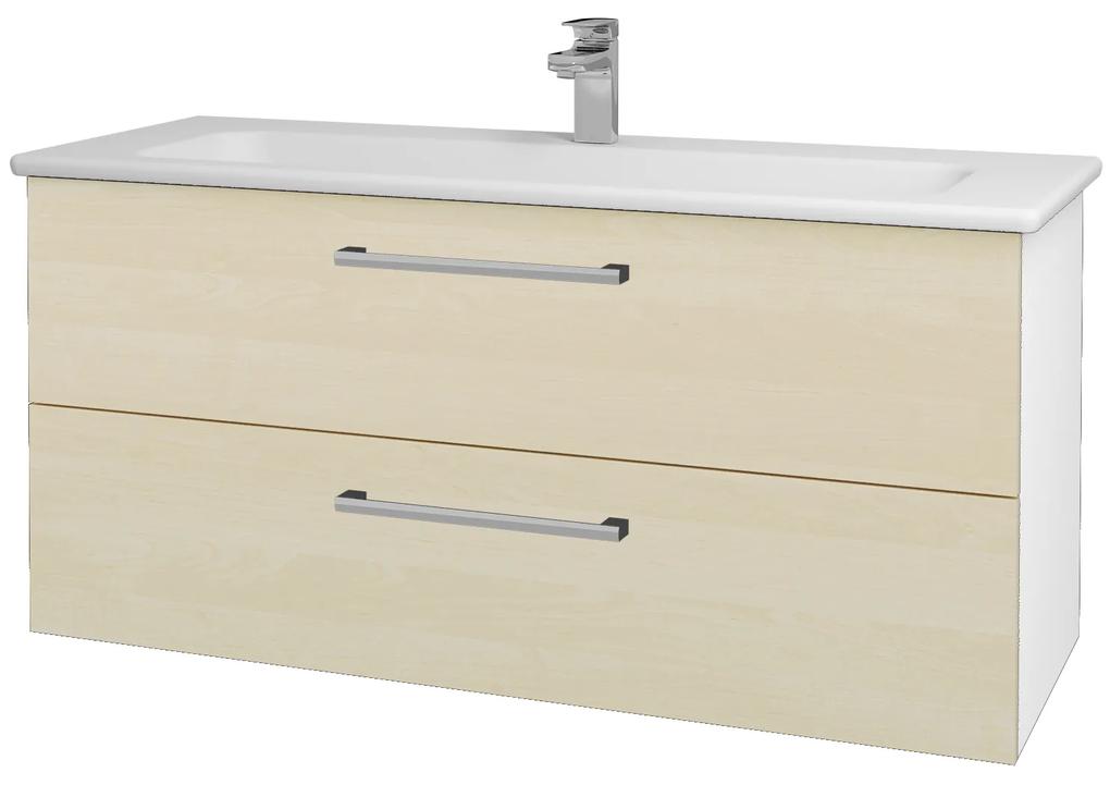 Dřevojas Koupelnová skříň GIO SZZ2 120 Varianta: N01 Bílá lesk / Úchytka T03 / L04 Béžová vysoký lesk