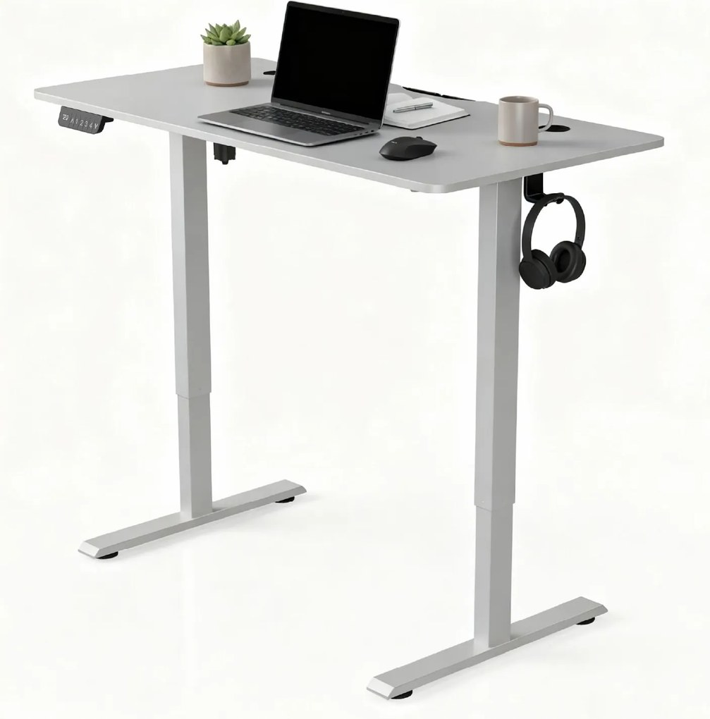 Juskys Elektricky výškově nastavitelný stůl Office Stand Barva: Bílá, Velikost: 160 × 75 cm