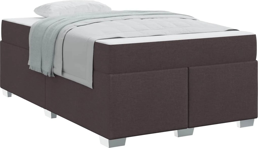 Rám postele s matrací Tmavě hnědá 120 x 190 cm textil 3399176