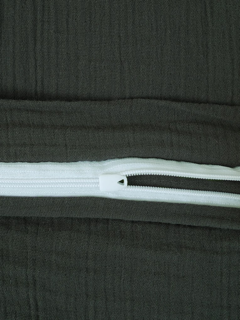 MK Lůžkoviny Francouzské mušelínové povlečení - Alexia tmavě zelené 220 × 200 cm, 2ks 70 x 90 cm