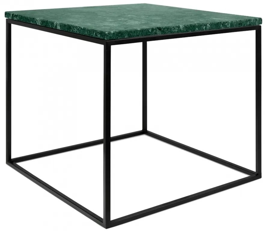 Odkládací stolek Amaro II, černá podnož, zelený mramor