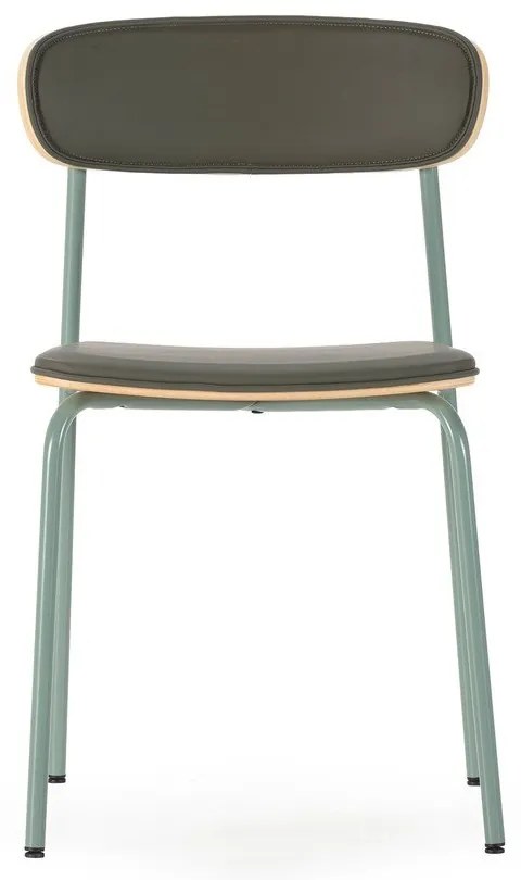 Tmavě zelené čalouněné stohovatelné jídelní židle v sadě 2 ks Saula – Marckeric