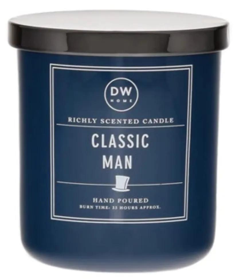 dw HOME Vonná svíčka ve skle Classic Man 108 g, modrá barva, sklo, kov, vosk
