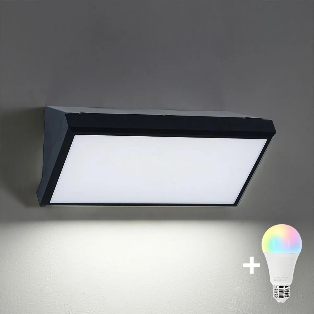 Brilagi - LED RGBW Venkovní nástěnné svítidlo TRIANGLE 1xE27/15W/230V černá IP65