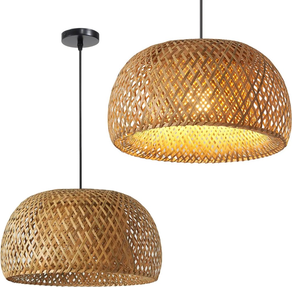 Toolight - stropní svítidlo z přírodního bambusu E27 60W APP886-1CP, hnědá, OSW-05246