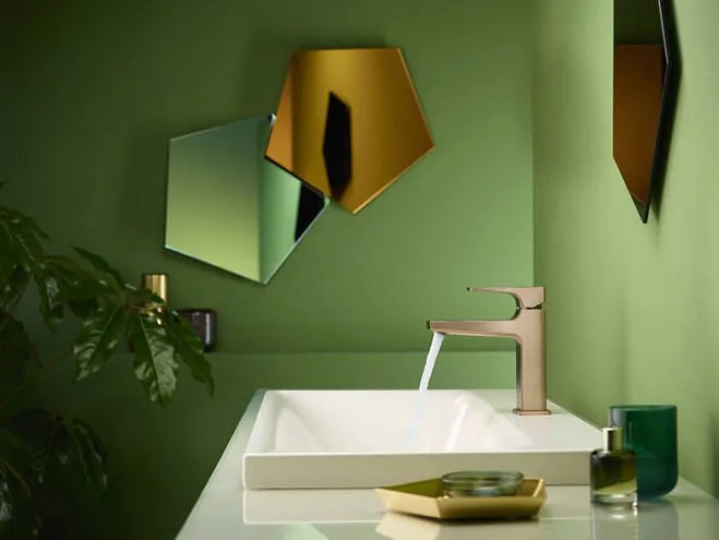 Hansgrohe Metropol, umyvadlová baterie 110 s výpustí Push-Open, kartáčovaný bronz, 32507140