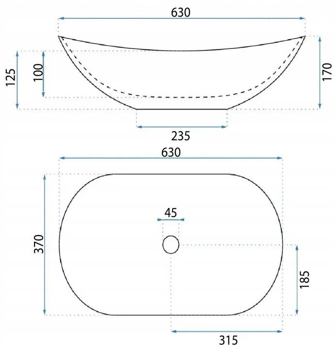 Keramické umyvadlo na desku REA BASARO WESTA bílé