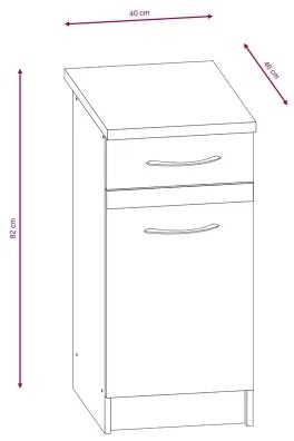 Kuchyňská linka VALERIA 240 cm dub sonoma/hnědá