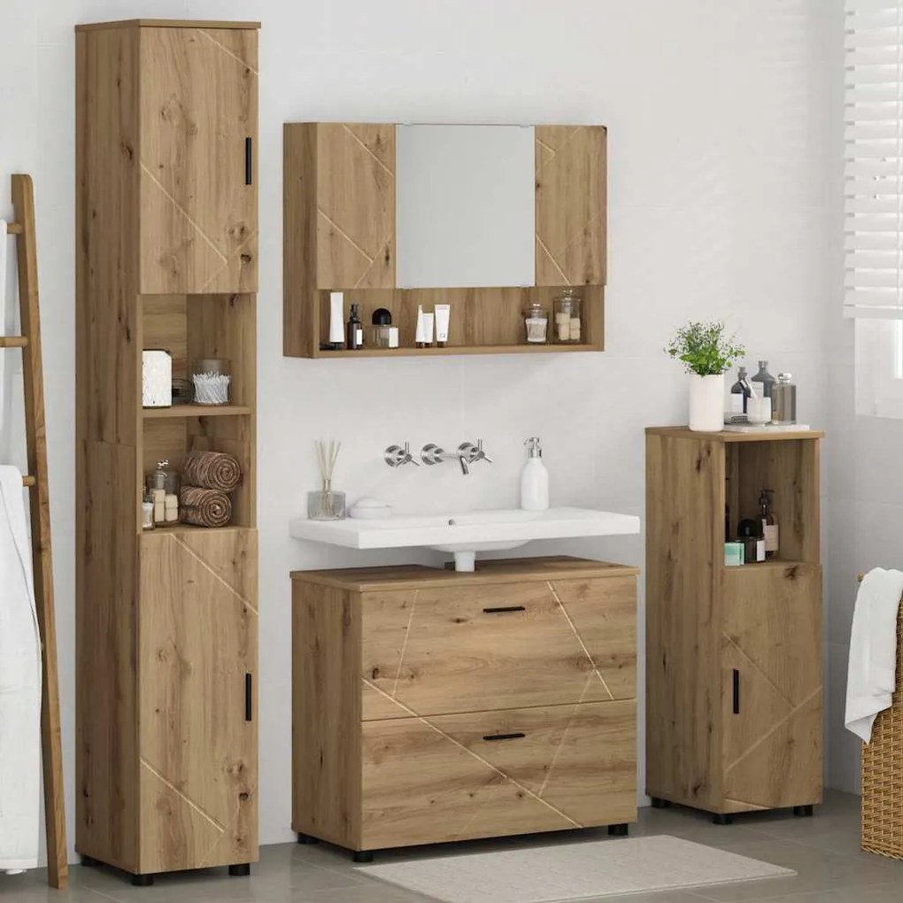 Sada koupelnového nábytku 4 ks Artisanový dub 35 x 30 x 192 cm 3393052
