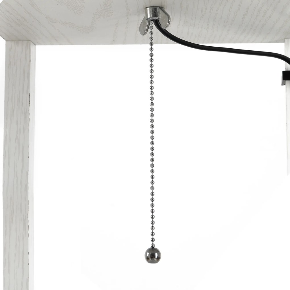 HOMCOM stojanová lampa na polici 26W x 26D x 160H cm 3 police 4 patra MDF bílá