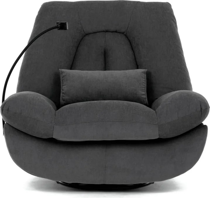 Polohovací křeslo TV-7081 GREY2, elektrické zabudované ovládání, látka, šedá (118 x 112) cm