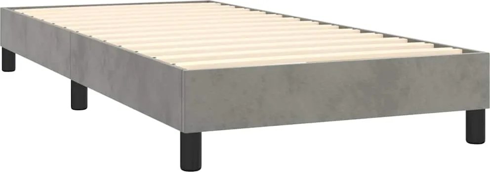 Box spring postel s matrací světle šedá 100x200 cm samet 3131123