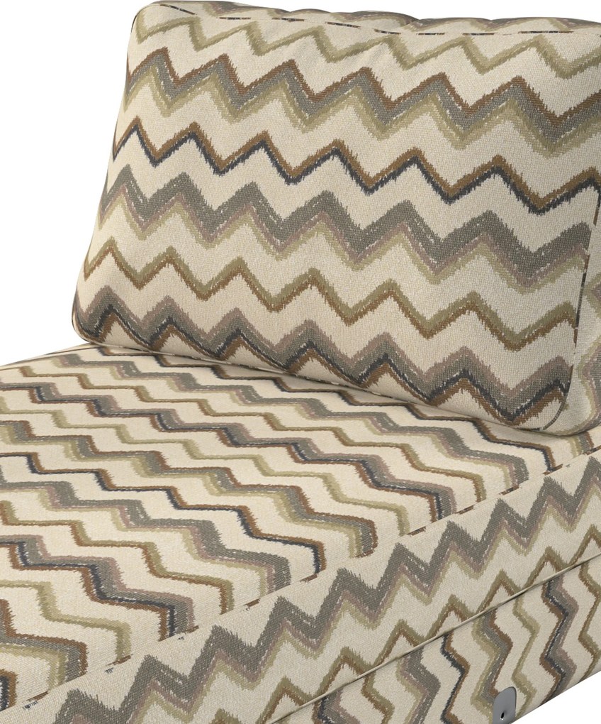 Potah na přídavný šezlong IKEA Karlstad, krátký barva béžová látka pletený vzor, vzorované