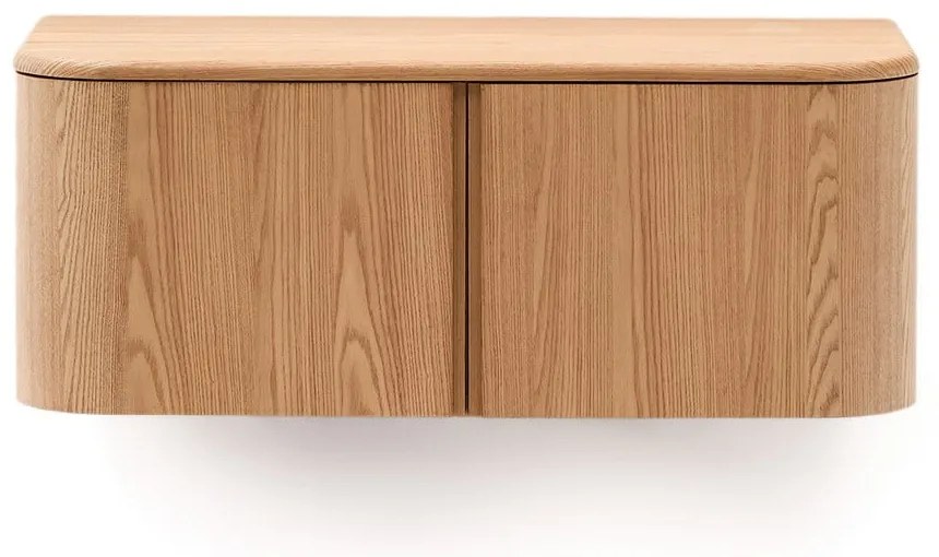 Závěsná skříňka pod umyvadlo v dekoru jasanu v přírodní barvě 90x35 cm Salaya – Kave Home
