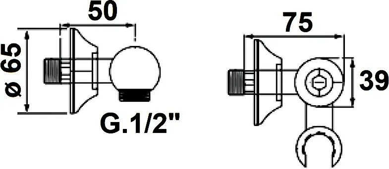 Sapho Antea držák sprchy s vyústěním chrom 981R1