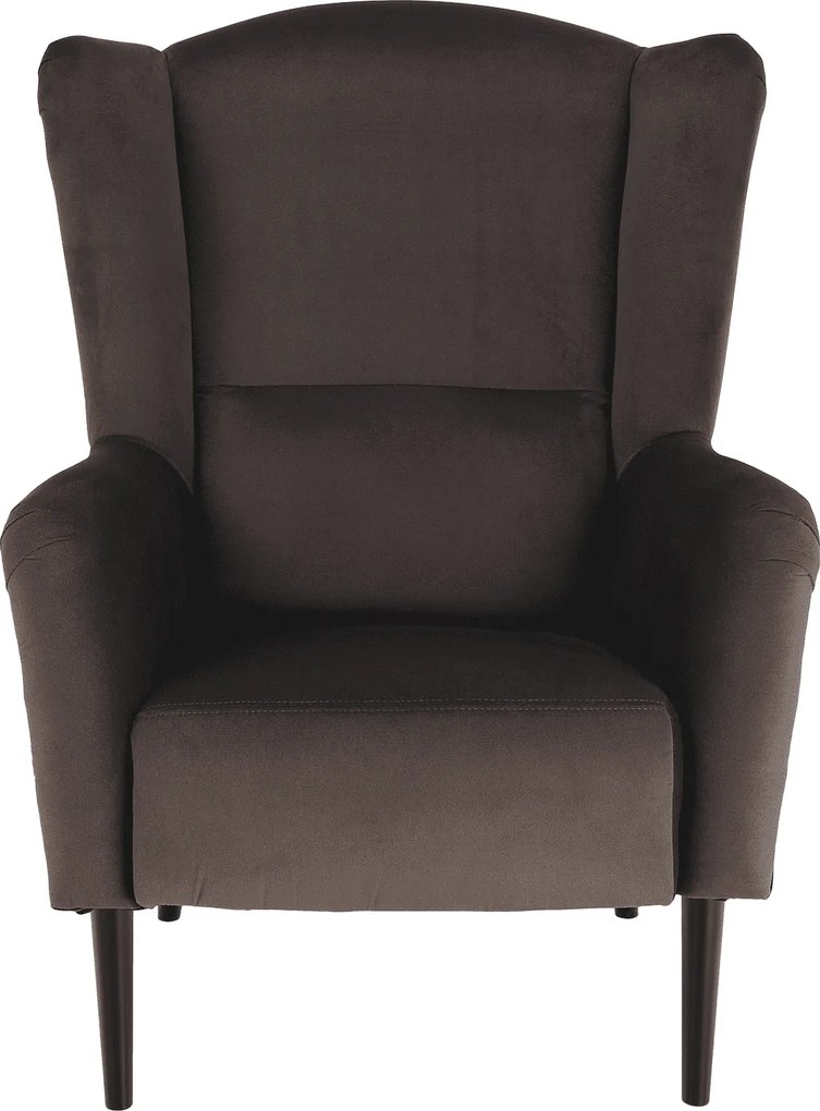 Designové křeslo, Velvet látka hnědá / vzor Terra, BELEK